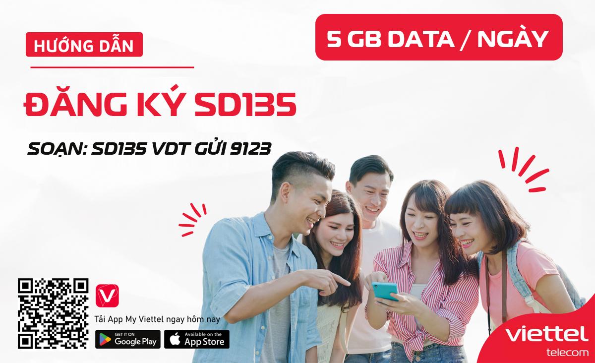 SD135 - Gói cước 4G Viettel 5GB 1 ngày Siêu DATA 2024